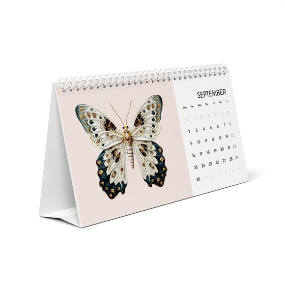 Design | Butterfly Dragonfly Desk Calendar 224 Grid Butterfly Calendar ...